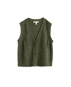 SEASALT CORNWALL Pendouer V-neck Button Up Knitted Vest