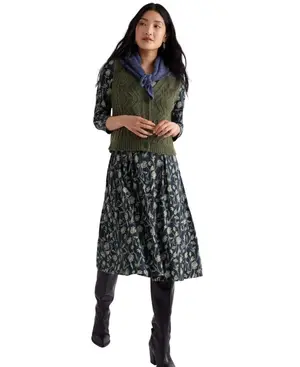SEASALT CORNWALL Pendouer V-neck Button Up Knitted Vest