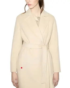 Max & Co. Longrundbl Double Woven Wool Long Coat - Milk