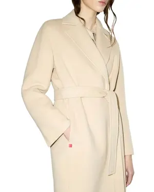 Max & Co. Longrundbl Double Woven Wool Long Coat - Milk