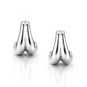 MAISON AZUR Sculpted Shell Earrings - Silver