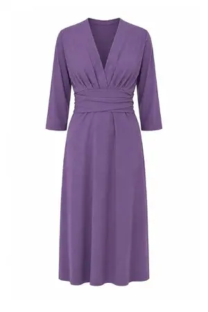 CONQUISTA Draped Waist Midi Dress
