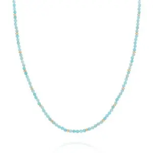 NELLOU JEWELLERY Amazonite Orbit Necklace - Gold