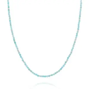 NELLOU JEWELLERY Amazonite Orbit Necklace - Silver