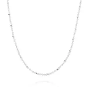 NELLOU JEWELLERY Rose Quartz Orbit Necklace - Silver