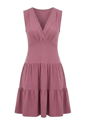 CONQUISTA Dusty Rose Sleeveless Jersey Dress