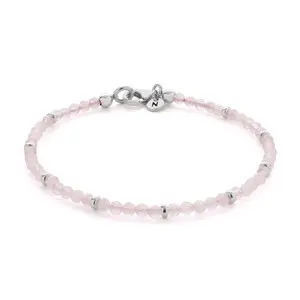 NELLOU JEWELLERY Rose Quartz Orbit Bracelet - Silver