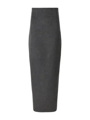 Khaite Loxley Darted Wool, Silk And Cashmere-blend Felt Midi Skirt - Gray