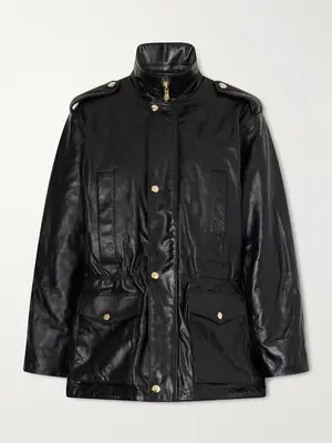 RÙADH The Blackadder Drawstring Glossed-leather Jacket