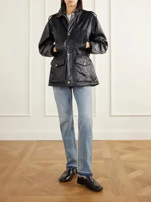 RÙADH The Blackadder Drawstring Glossed-leather Jacket