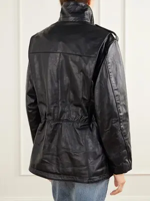 RÙADH The Blackadder Drawstring Glossed-leather Jacket