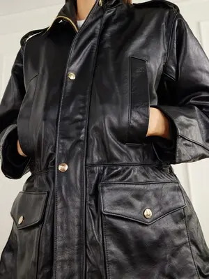 RÙADH The Blackadder Drawstring Glossed-leather Jacket