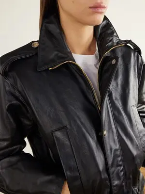 RÙADH The Blackadder Drawstring Glossed-leather Jacket