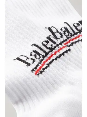 Balenciaga Ribbed Intarsia Cotton-blend Socks