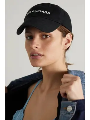 Balenciaga Embroidered Cotton-twill Baseball Cap