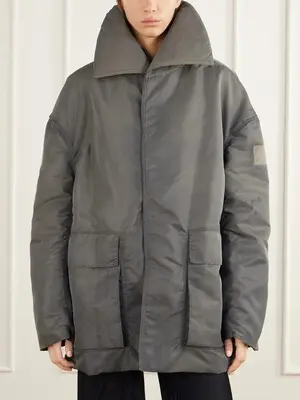 Rick Owens Dracucollar Oversized Distressed Padded Shell Parka