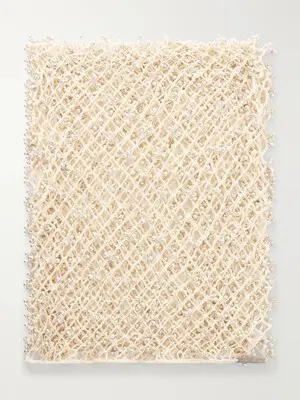 YOSHITA 1967 Embellished Crocheted Cotton Scarf