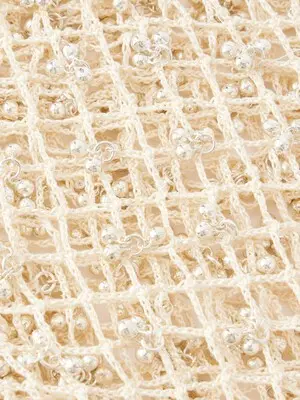 YOSHITA 1967 Embellished Crocheted Cotton Scarf