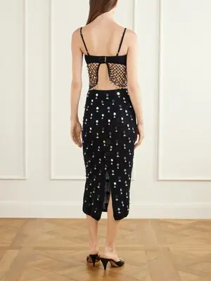 YOSHITA 1967 Catherine Embellished Cotton Crochet-knit Top