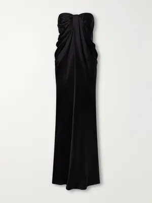 Tove Zenaida Strapless Draped Satin Gown