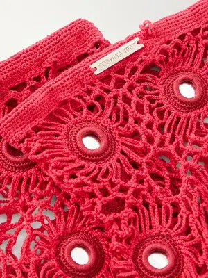 YOSHITA 1967 Embellished Cotton Crochet-knit Stockings