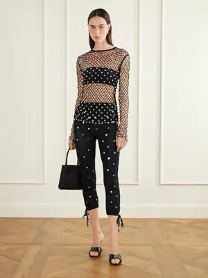YOSHITA 1967 Jhanjar Embellished Open-back Cotton Crochet-knit Top
