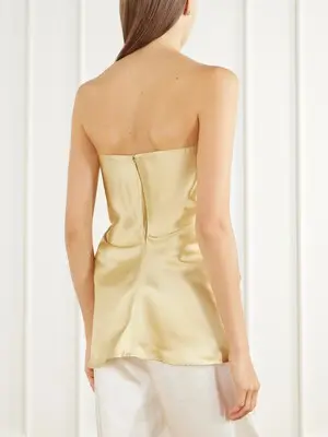 Tove Eden Strapless Draped Satin Top