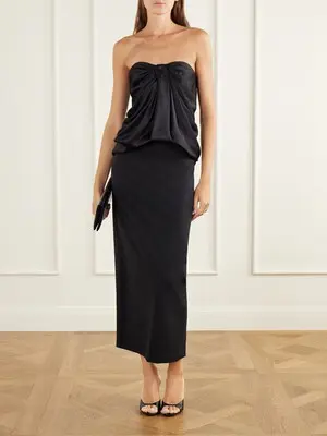 Tove Eden Strapless Draped Satin Top