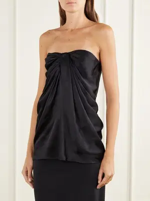 Tove Eden Strapless Draped Satin Top