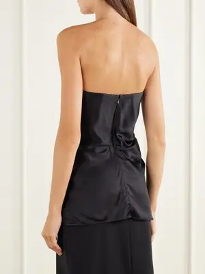 Tove Eden Strapless Draped Satin Top