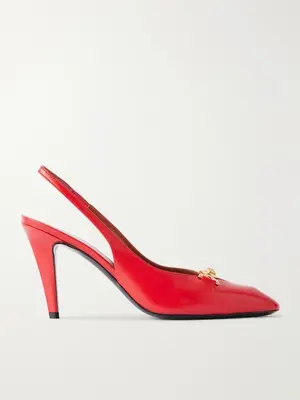 Versace Clelia 90 Medusa-embellished Leather Slingback Pumps