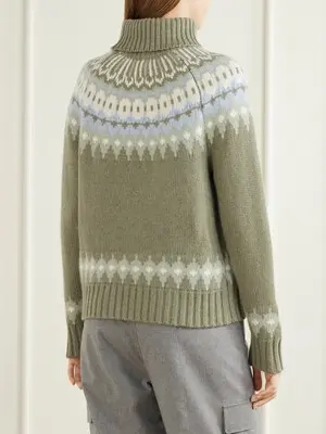 Bogner Ingrid Fair Isle Cashmere Turtleneck Sweater