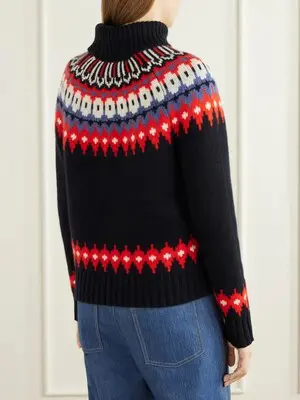Bogner Ingrid Fair Isle Cashmere Turtleneck Sweater