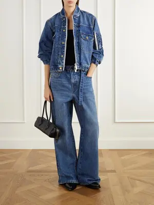 Sacai Levi's Belted Mid-rise Wide-leg Jeans