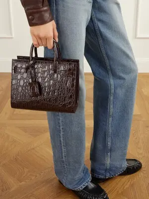 Saint Laurent Sac De Jour Nano Croc-effect Leather Tote