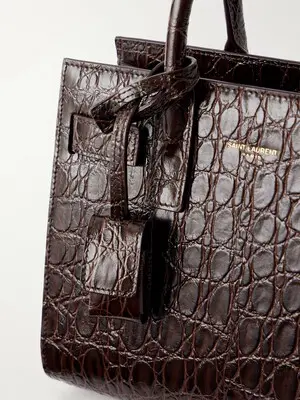 Saint Laurent Sac De Jour Nano Croc-effect Leather Tote