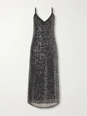 MARANT ETOILE Nevana Sequin-embellished Tulle Midi Dress