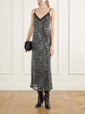 MARANT ETOILE Nevana Sequin-embellished Tulle Midi Dress