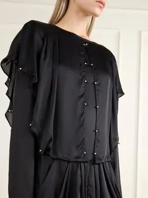 MARANT ETOILE Blissa Embellished Gathered Satin Mini Dress