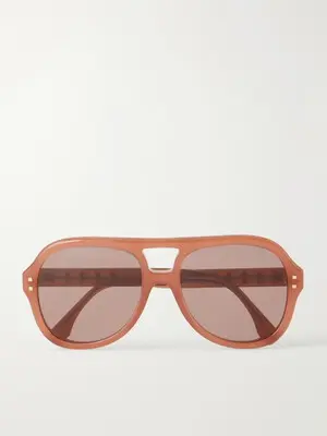 Fendi Five Sisters Aviator-style Acetate Sunglasses - Brown
