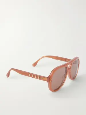 Fendi Five Sisters Aviator-style Acetate Sunglasses - Brown