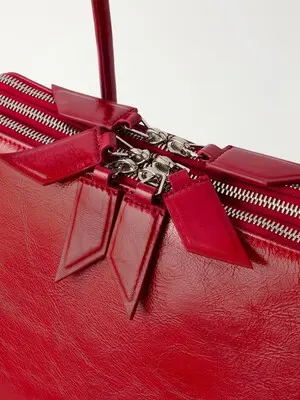Attico L'altra Di Milano Textured-leather Shoulder Bag - Red