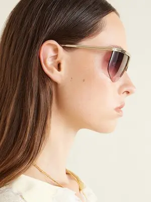 Chloé D-frame Gold-tone Sunglasses - Red