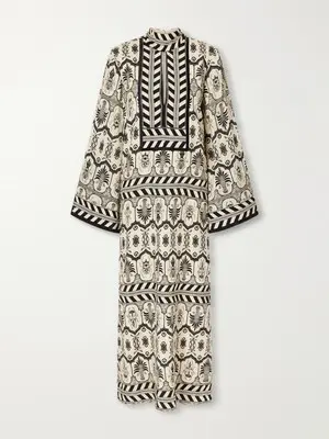 Johanna Ortiz Stay Home Printed Jacquard Maxi Dress