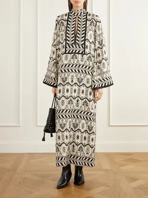 Johanna Ortiz Stay Home Printed Jacquard Maxi Dress