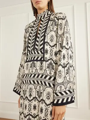 Johanna Ortiz Stay Home Printed Jacquard Maxi Dress