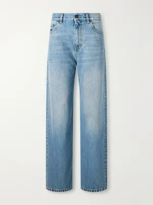 Chloé Logo-embroidered High-rise Wide-leg Jeans