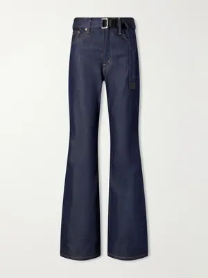 Sacai Levi's Belted Webbing-trimmed Mid-rise Flared Jeans