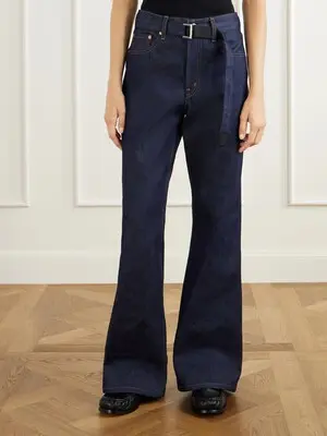 Sacai Levi's Belted Webbing-trimmed Mid-rise Flared Jeans