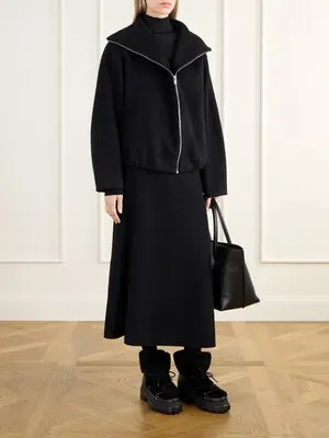 YVES SALOMON Lace-detailed Shearling-trimmed Leather Ankle Boots